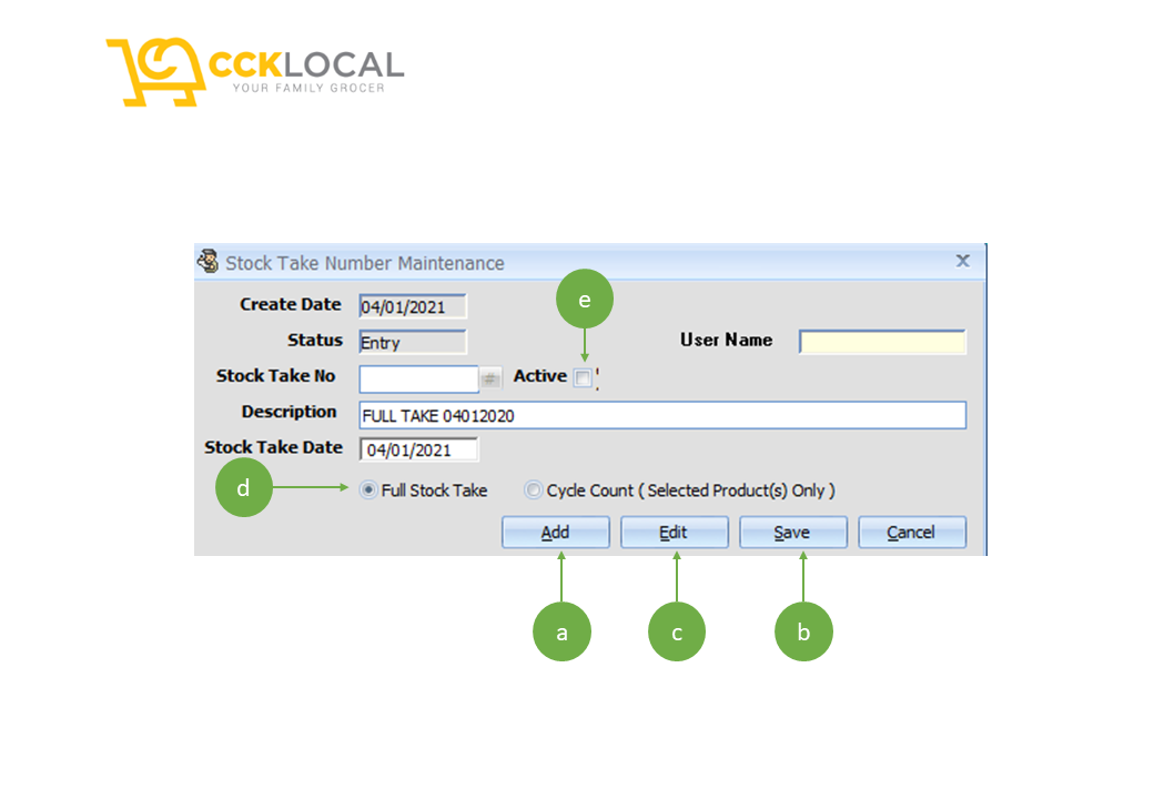 1. Assign Stock Take / Cycle Count ID – CCKTechnotiative